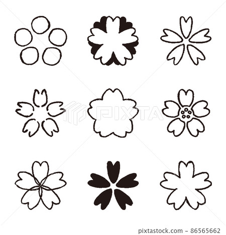 Sakura Sakura black and white vector... - Stock Illustration [86565662 ...