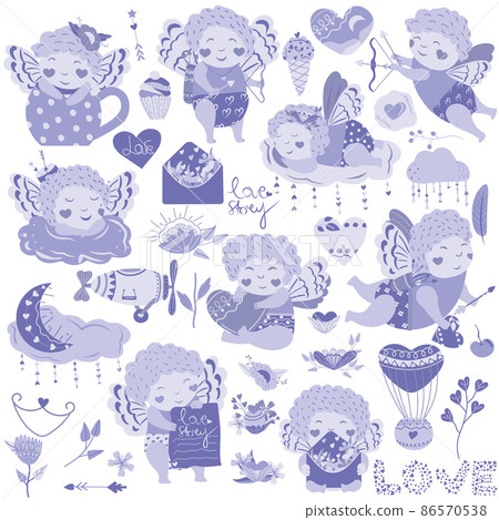 Big set for Valentine's day, happy cupid's,... - Stock Illustration ...