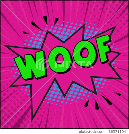 Comic lettering WOOF on white background - Vector - Stock Illustration ...