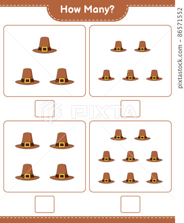 Counting game, how many Hat. Educational... - Stock Illustration ...