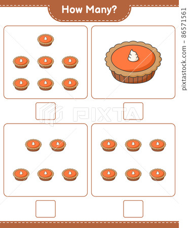 Counting game, how many Pie. Educational... - Stock Illustration ...
