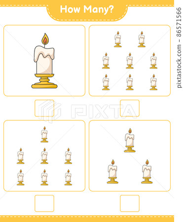 Counting game, how many Candle. Educational... - Stock Illustration ...