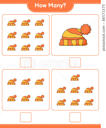 Counting game, how many Hat. Educational... - Stock Illustration ...