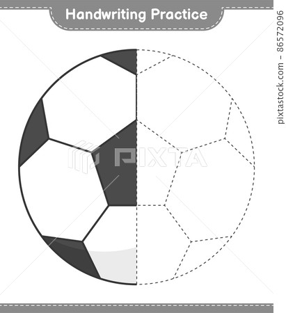 Handwriting practice. Tracing lines of Soccer... - Stock Illustration ...