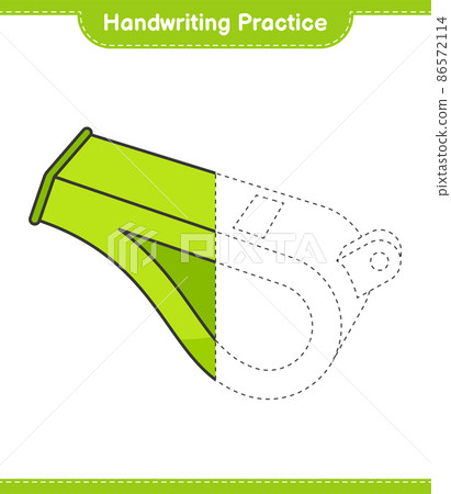 Handwriting practice. Tracing lines of Whistle.... - Stock Illustration ...