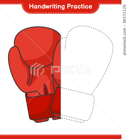 Handwriting practice. Tracing lines of Boxing...-插圖素材 [86572126] - PIXTA圖庫