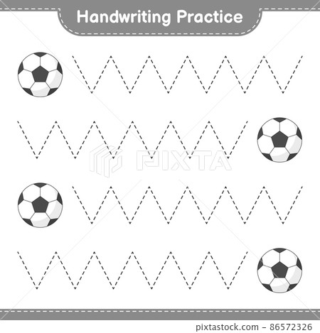 Handwriting practice. Tracing lines of Soccer... - Stock Illustration ...