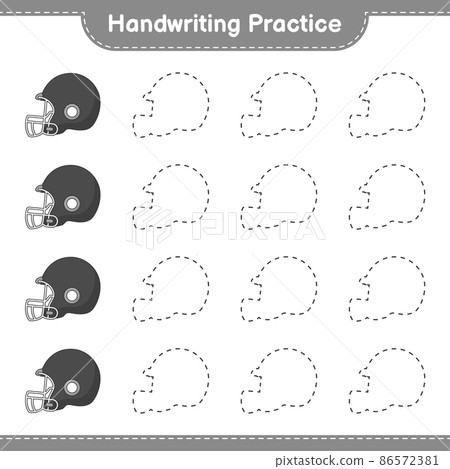 Handwriting practice. Tracing lines of Football... - Stock Illustration ...