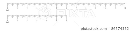 6 and 12 inch or 1 foot ruler scale with... - Stock Illustration [86574332] - PIXTA