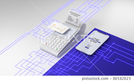 Payment terminal, credit card and smartphone - Stock Illustration ...