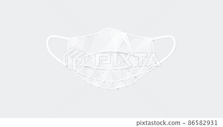 White medical masks. Wireframe line, and... - Stock Illustration ...