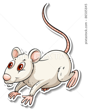 A white rat animal cartoon sticker - Stock Illustration [86585845] - PIXTA