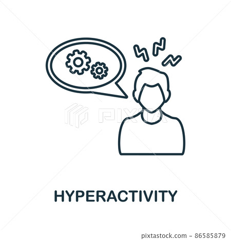 Hyperactivity icon. Line element from... - Stock Illustration [86585879 ...