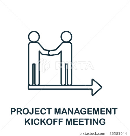 Kickoff Meeting icon. Line element from project... - Stock Illustration ...