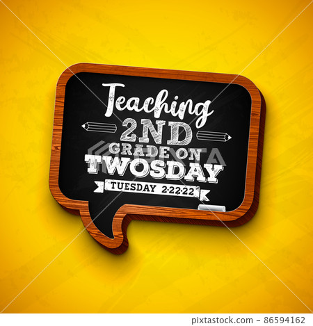 Teaching 2nd Grade on Twosday Illustration with... - Stock Illustration ...