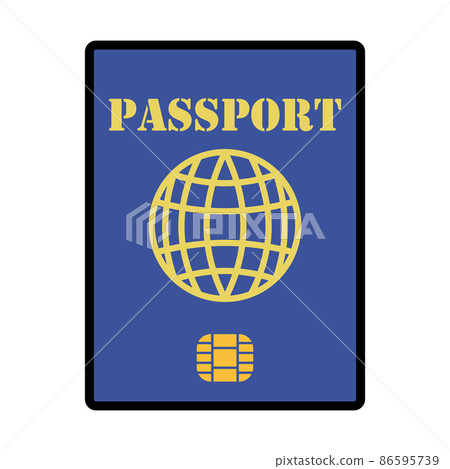 Icon Of Passport With Chip - Stock Illustration [86595739] - PIXTA