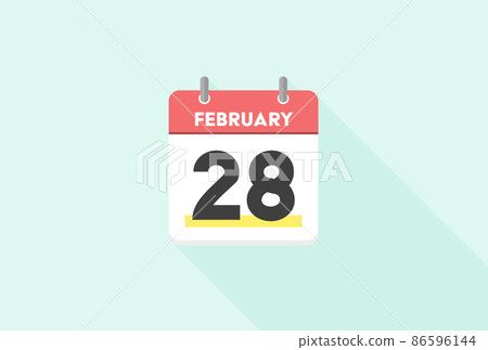 February 28, FEBRUARY 28th daily calendar... - Stock Illustration ...