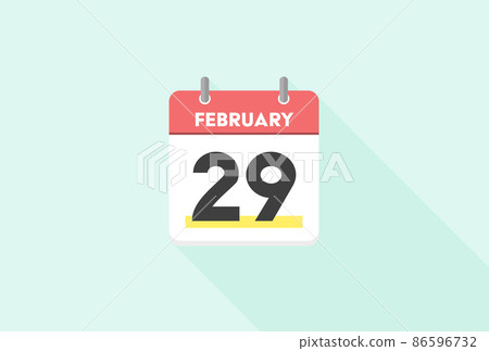 February 29, FEBRUARY 29th daily calendar... - Stock Illustration ...