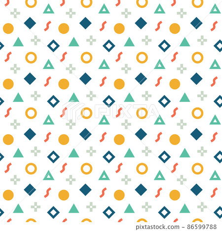Seamless pattern of flat shapes - Stock Illustration [86599788] - PIXTA