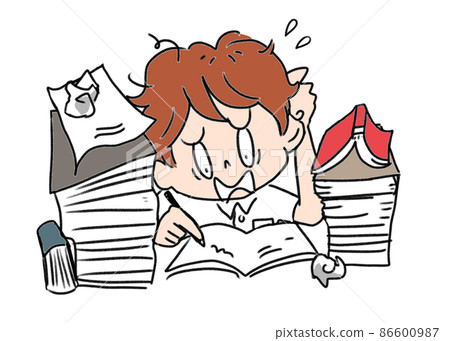 Junior high school students who are not good at... - Stock Illustration ...