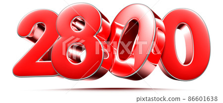 number 2800 red. - Stock Illustration [86601638] - PIXTA