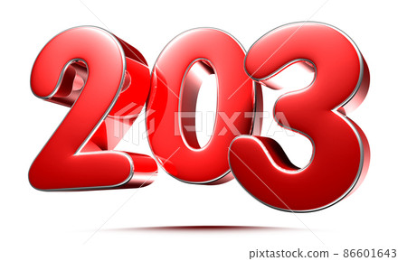 number 203 red. - Stock Illustration [86601643] - PIXTA