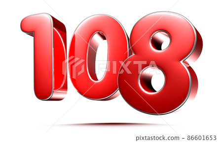 number 108 red. - Stock Illustration [86601653] - PIXTA