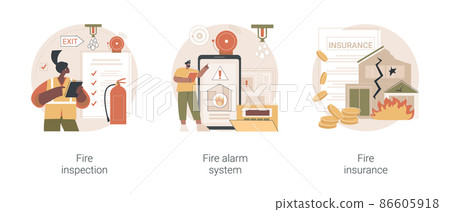 Fire prevention abstract concept vector... - Stock Illustration ...