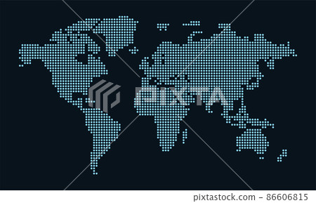 World map formed by dots. Dotted earth map. - Stock Illustration ...