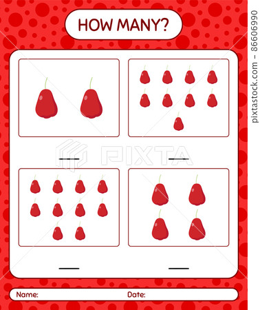 How many counting game with rose apple... - Stock Illustration ...