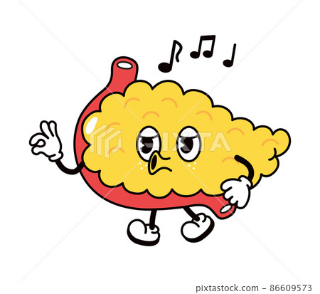 Cute funny pancreas walking singing character.... - Stock Illustration ...