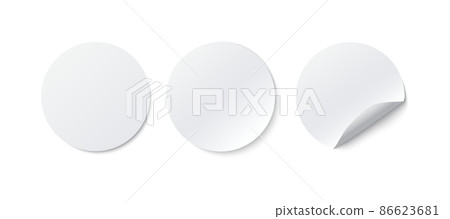 Paper round sticker with peeling corner and shadow - Stock Illustration ...