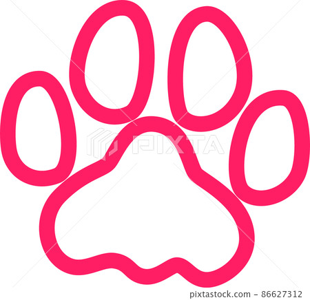 Dark pink dog footprint line - Stock Illustration [86627312] - PIXTA