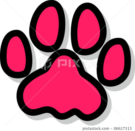 Dark pink dog footprints, black edges, shadows - Stock Illustration ...