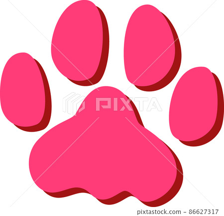 Dark pink dog footprint shadow - Stock Illustration [86627317] - PIXTA