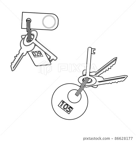 simplified image of a bunch of door keys with... - Stock Illustration ...