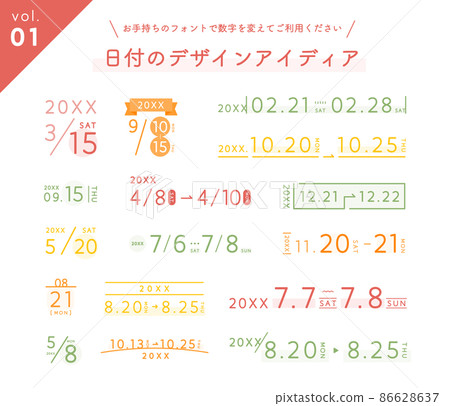 Simple date design idea set template period... - Stock Illustration ...