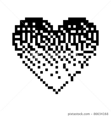 Heart shape with bitmap retro effect - Stock Illustration [86634168 ...