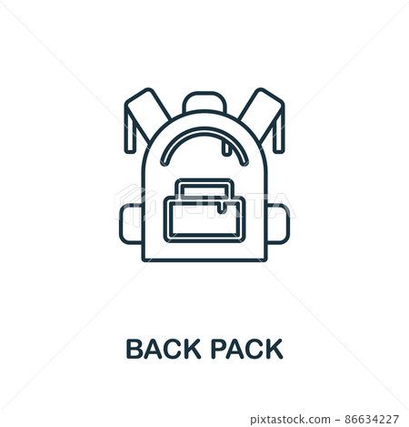 Back Pack icon. Line element from school... - Stock Illustration ...
