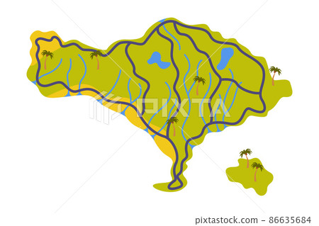 Map of Bali with Boundary and Country Border... - Stock Illustration ...