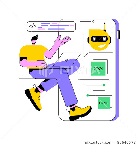 Chatbot app development abstract concept vector... - Stock Illustration ...