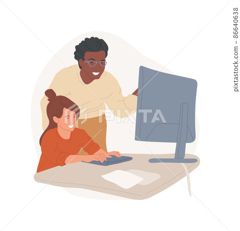Computer science tutor isolated cartoon vector... - Stock Illustration ...