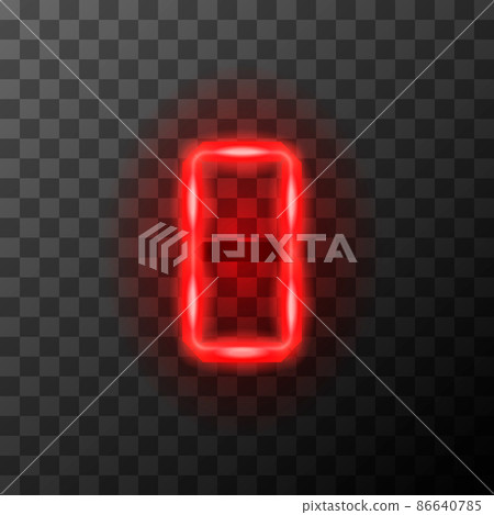 Bright led red vintage digital zero number,... - Stock Illustration ...