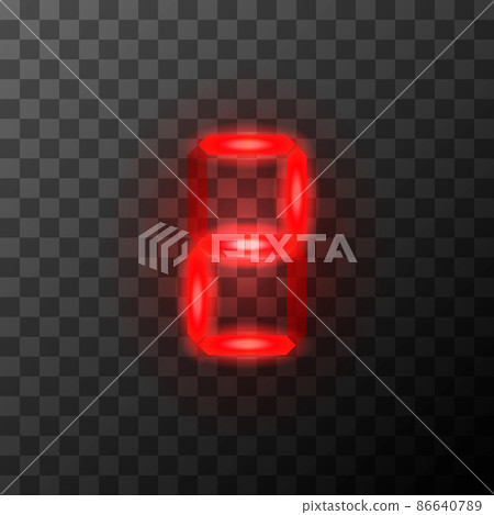 Bright led red vintage digital two number,... - Stock Illustration ...