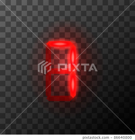 Bright red led vintage digital seven number,... - Stock Illustration ...