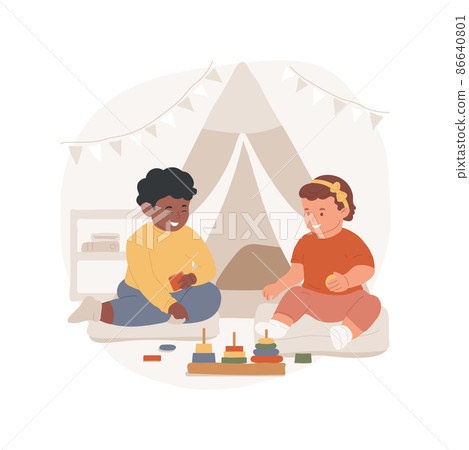 Interacting with children isolated cartoon... - Stock Illustration ...