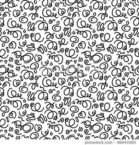 Hand drawn irregular curve line seamless... - Stock Illustration ...