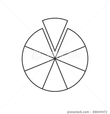 Circle segmented into 8 equal parts. Outline... - Stock Illustration ...