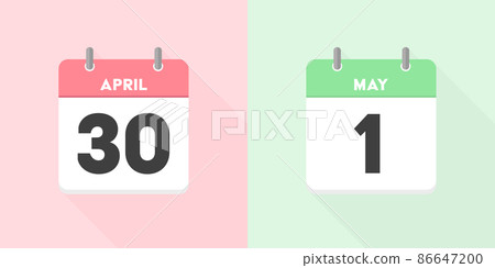 Calendar for the end of April and the beginning... - Stock Illustration ...