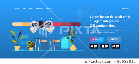 robots reducing stress level robotic characters... - Stock Illustration ...